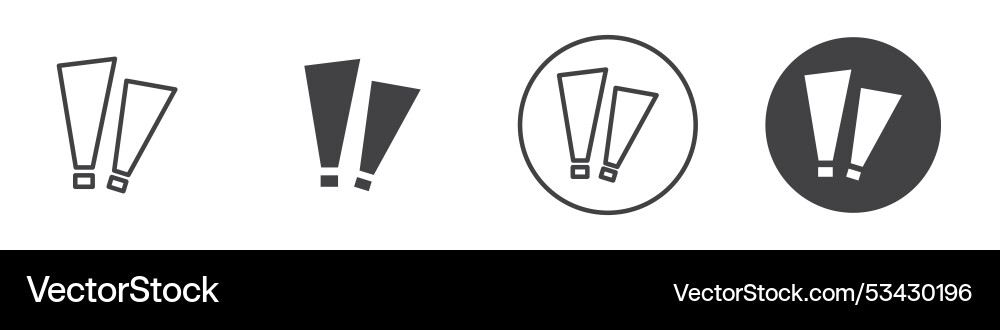 Exclamation icon thin line Royalty Free Vector Image