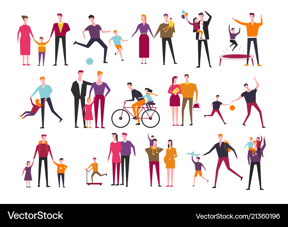 Family and children playing Royalty Free Vector Image