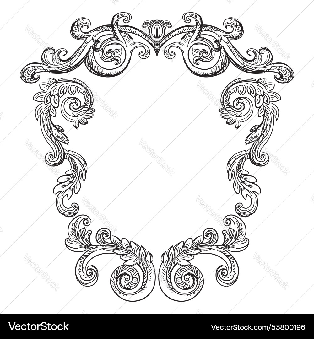 Hand drawing vintage baroque monogram Royalty Free Vector