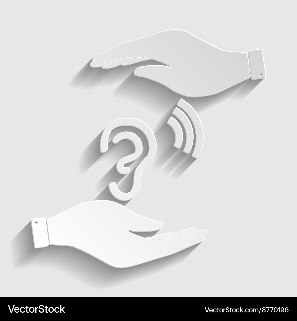 Human ear sign Royalty Free Vector Image - VectorStock