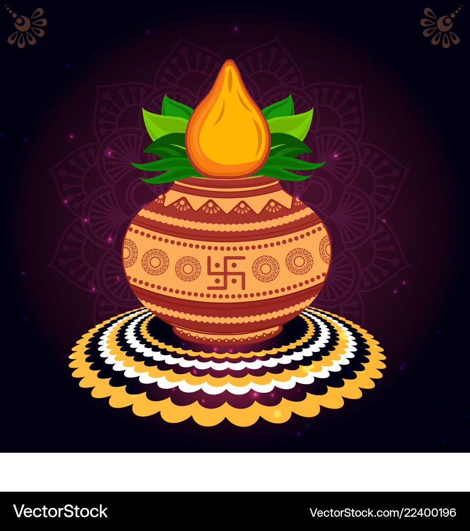 Kalash Pooja Decoration Royalty Free Vector Image