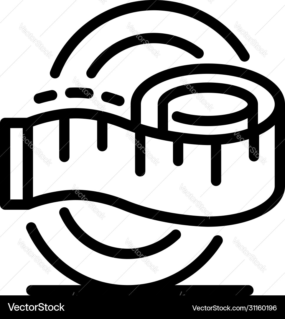 Measure tape icon outline style Royalty Free Vector Image