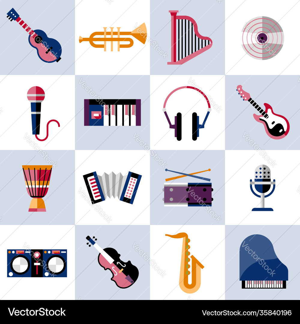 Musical instruments set Royalty Free Vector Image