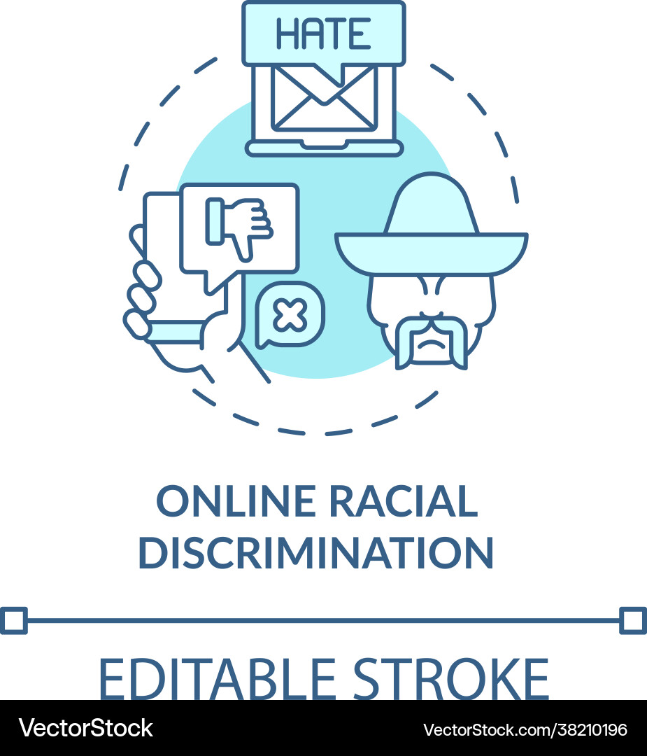 Online racial discrimination concept icon Vector Image