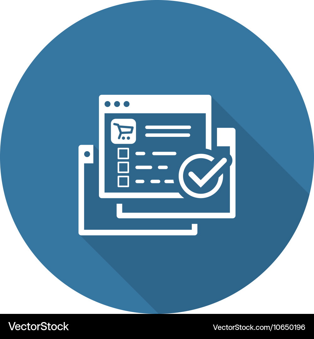 Order processing icon flat design Royalty Free Vector Image