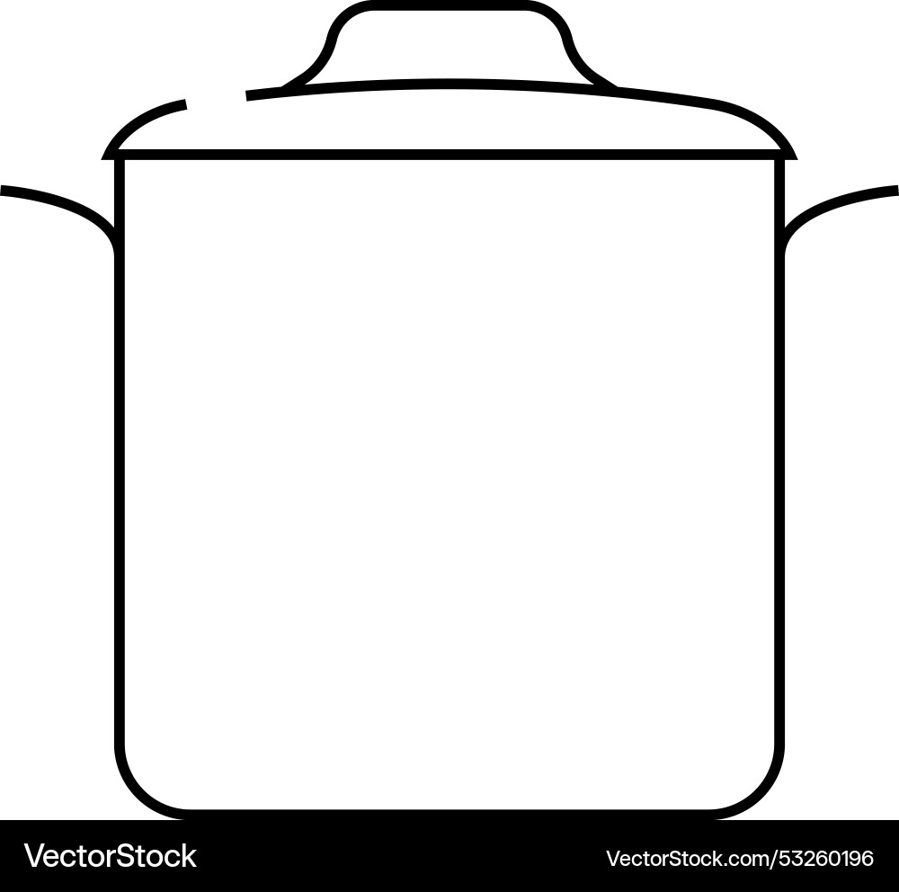 Soup pot cooking line icon Royalty Free Vector Image