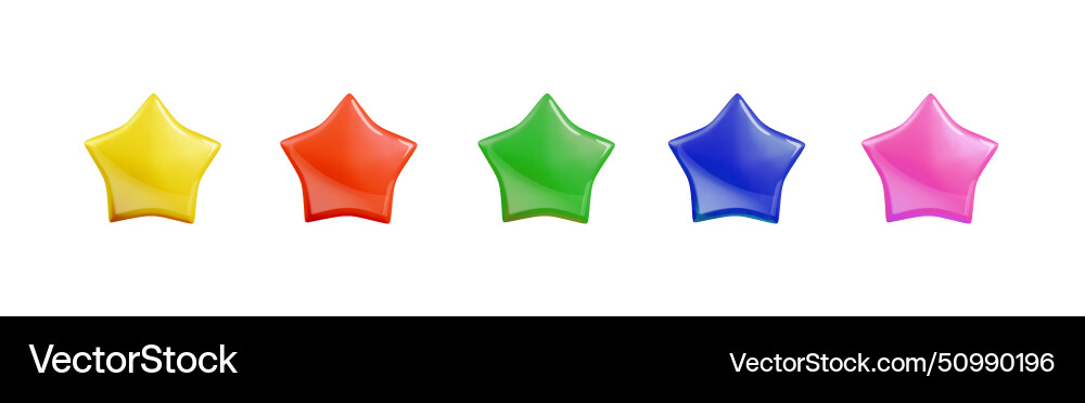 Stars glossy various colors feedback rating icon Vector Image