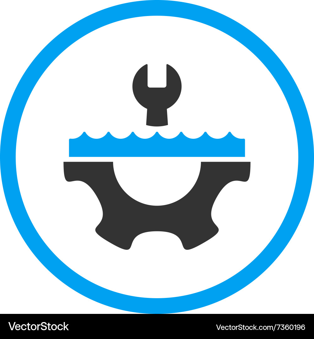 Water service rounded icon Royalty Free Vector Image