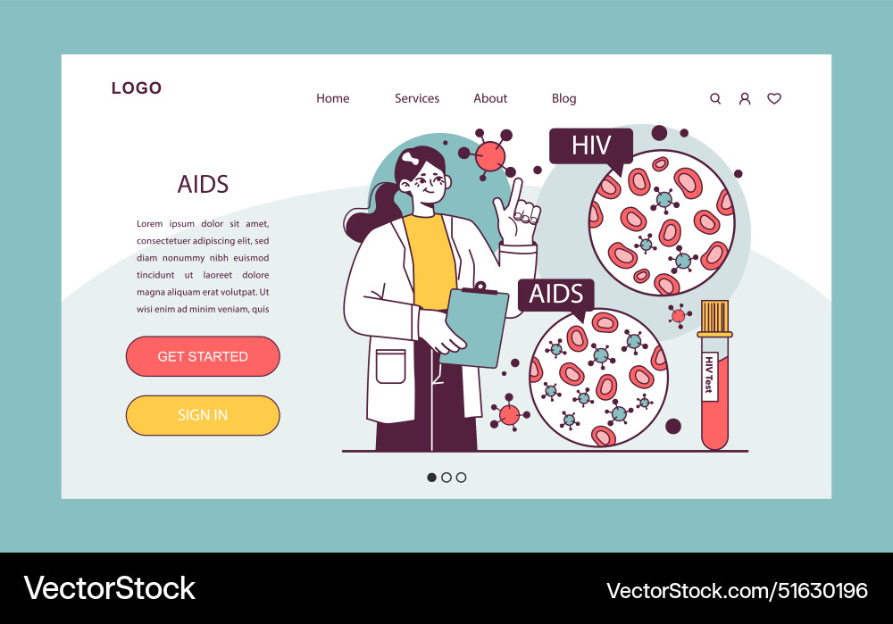 World aids day web banner or landing page hiv Vector Image