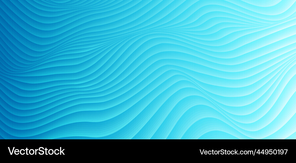 Abstract blue curved waves refraction background Vector Image