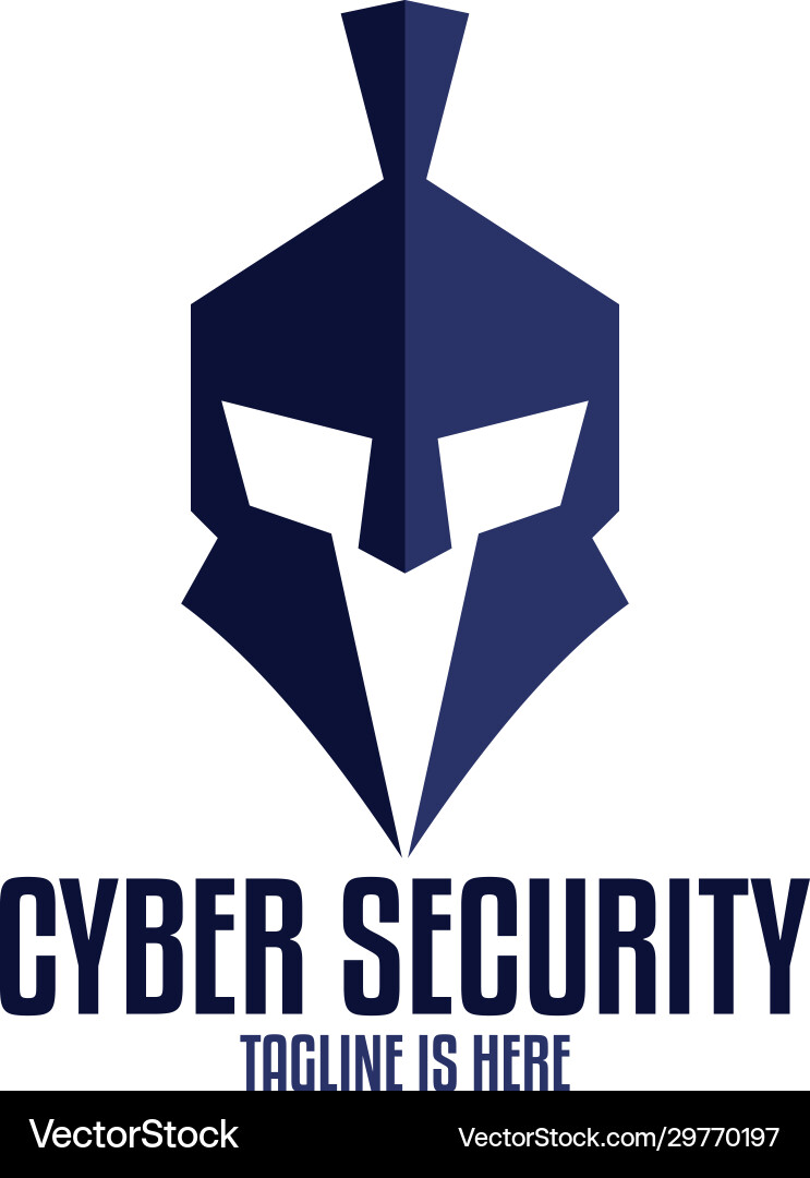 Cyber security warriors logo Royalty Free Vector Image