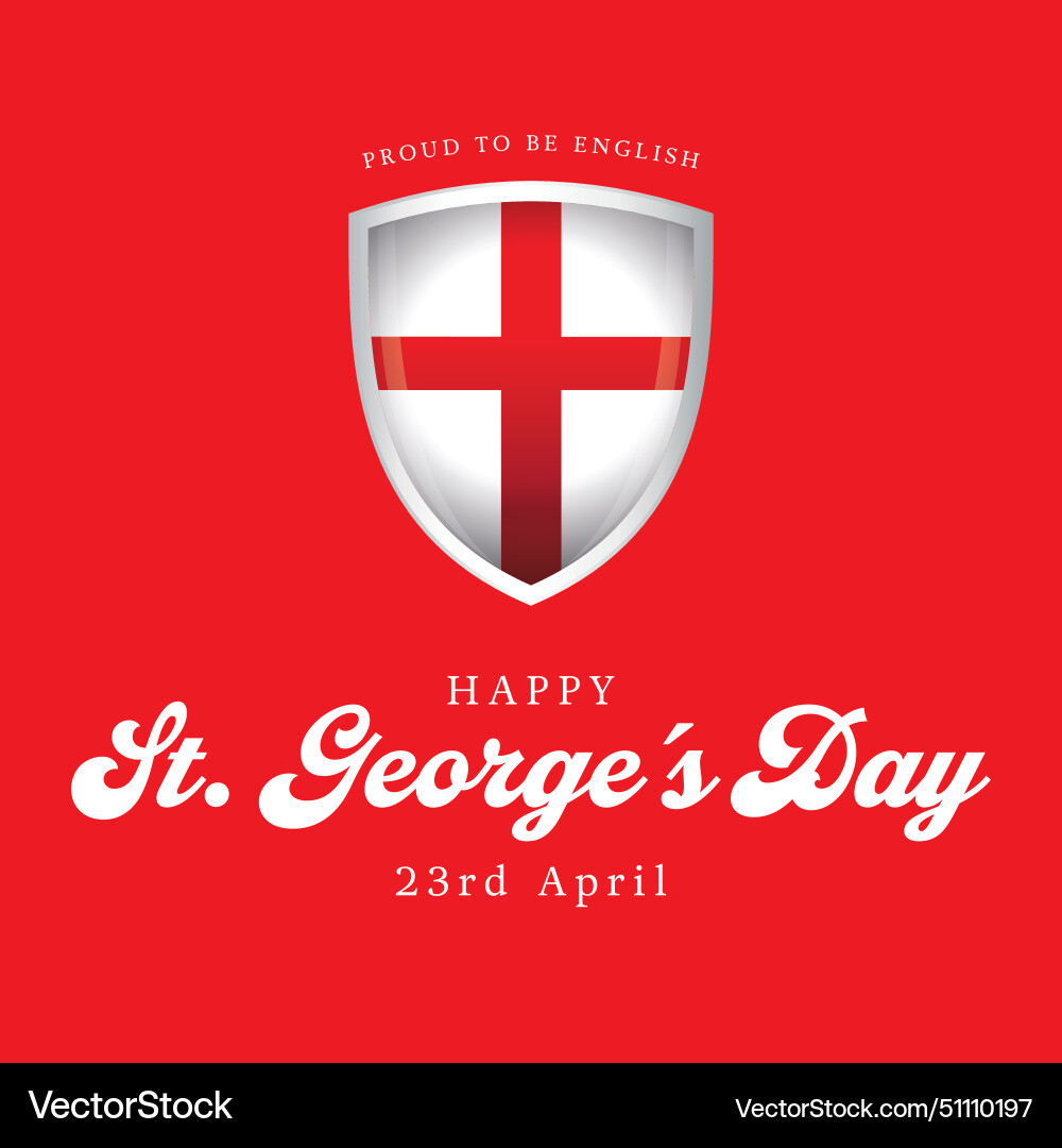 England flag saint george day shield ribon sign Vector Image