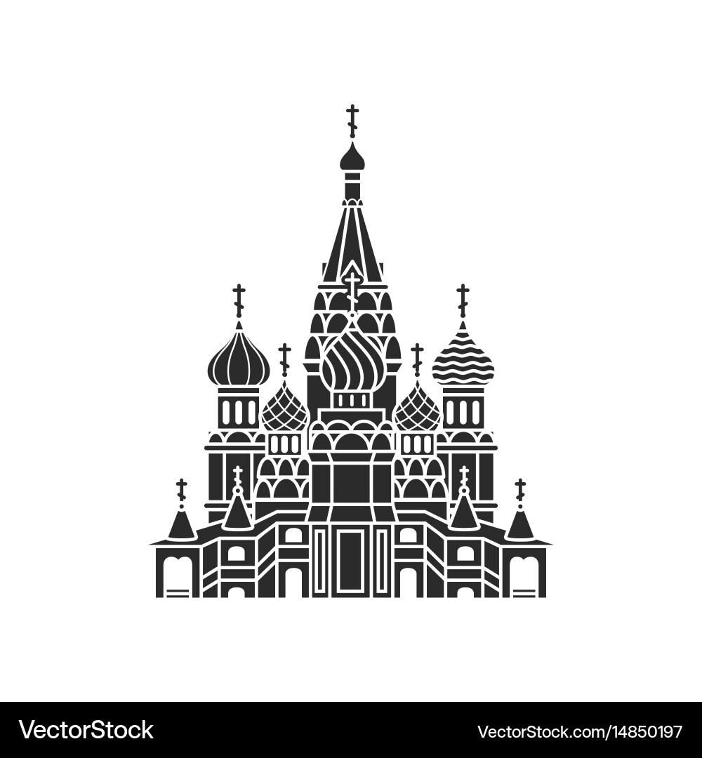 Most famous cathedral in moscow Royalty Free Vector Image