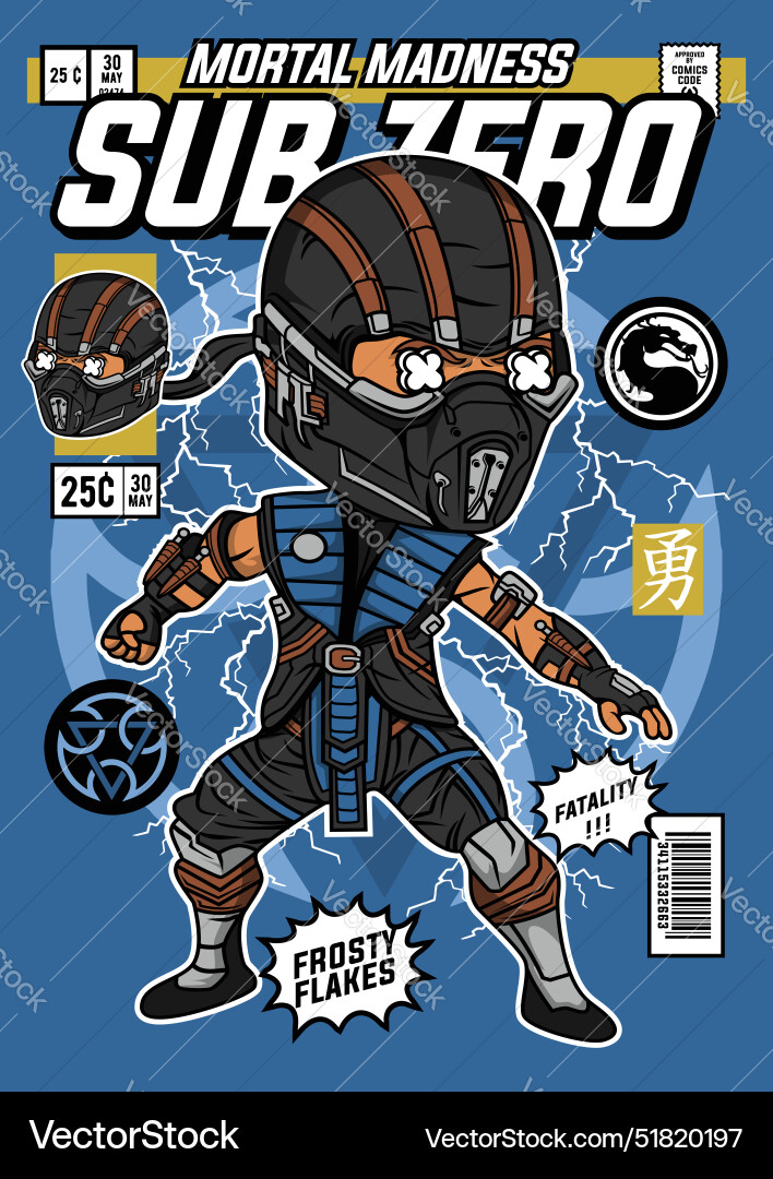 Pop art sub zero Royalty Free Vector Image - VectorStock