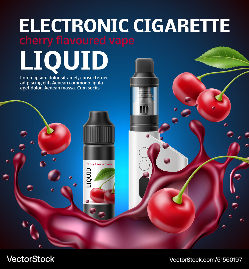 Realistic vape shop poster 3d electronic Vector Image