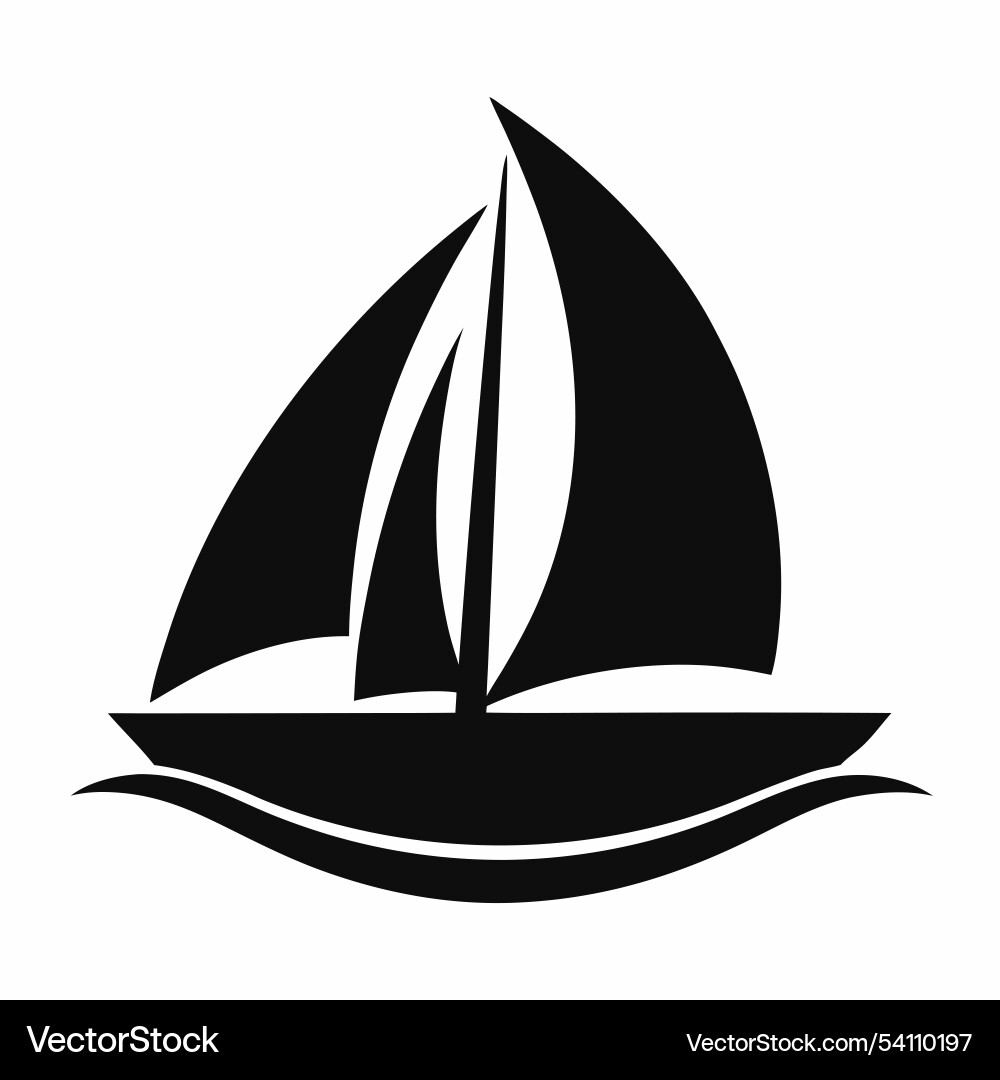 Segelboot-silhouette-logo-icon-4 Lizenzfreies Vektorbild
