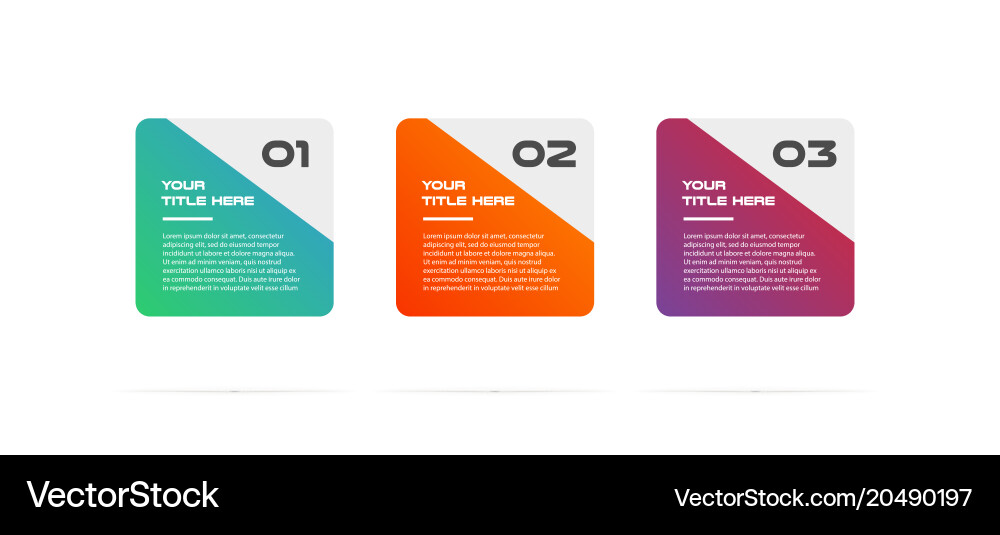 Square text infographic ui kit templates Vector Image
