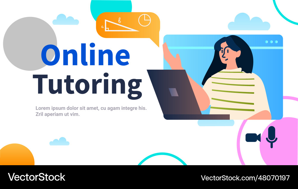 Student watching lecture recordings podcast Vector Image