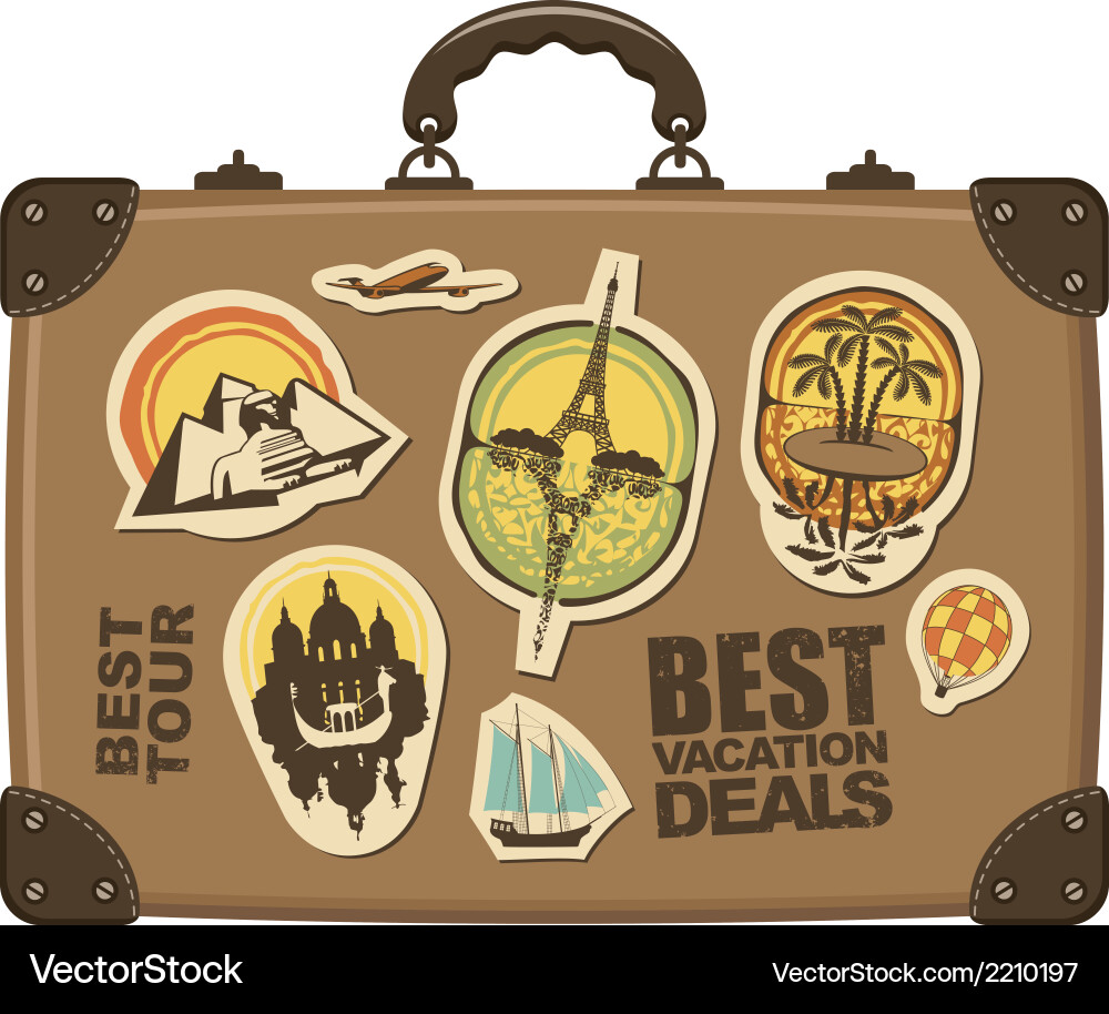 Travel suitcase Royalty Free Vector Image - VectorStock