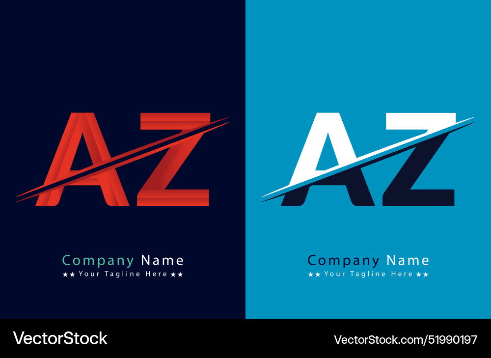 Unique az letter logo icon template Royalty Free Vector