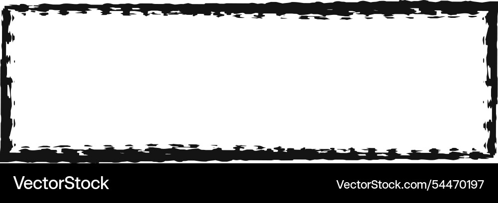 Wide black grunge frame creates a rectangular Vector Image