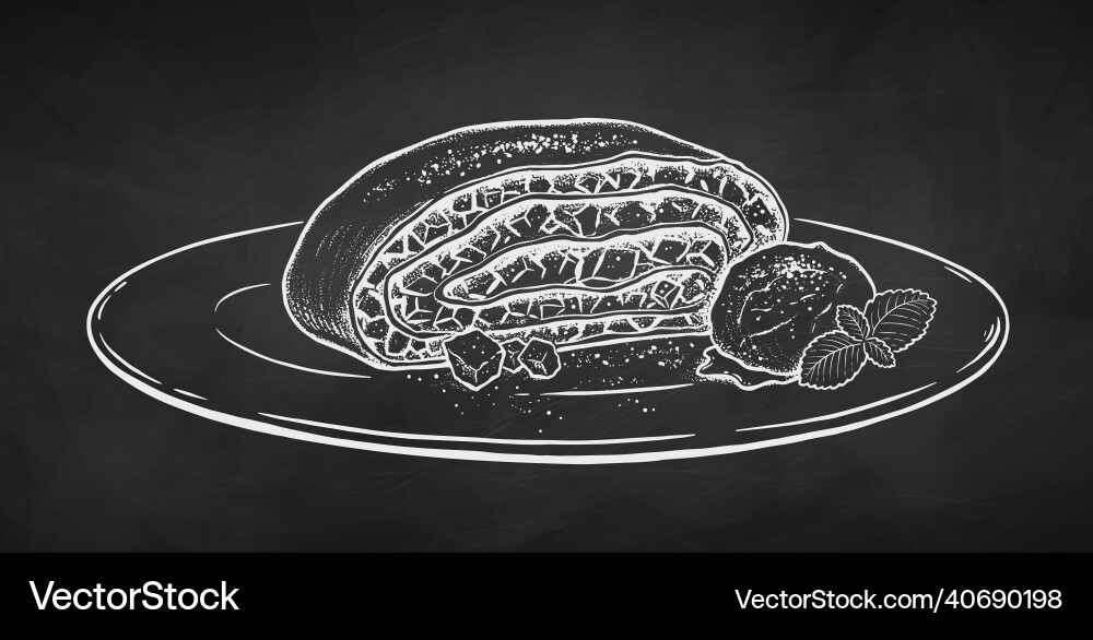 Apple strudel Royalty Free Vector Image - VectorStock