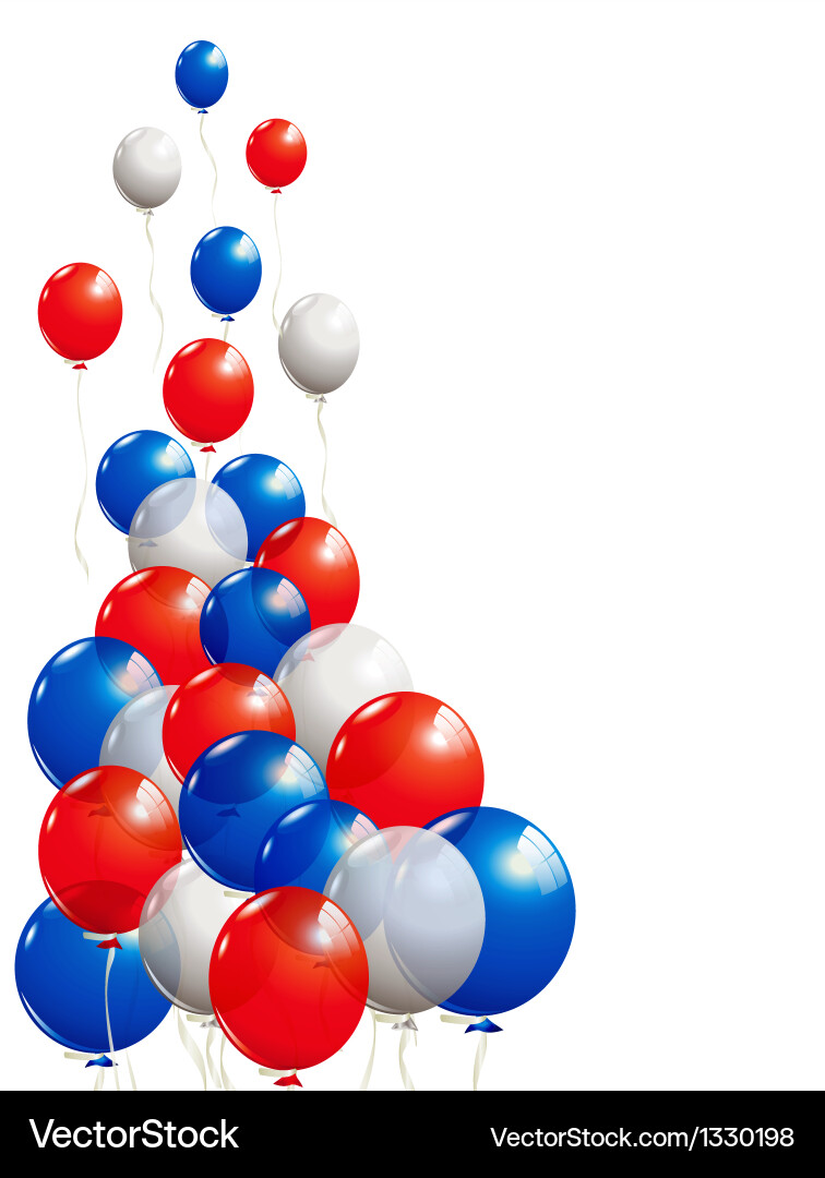 Balloons in white blue and red Royalty Free Vector Image