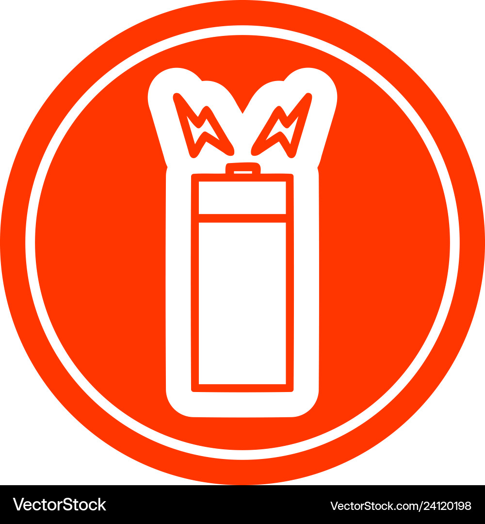 Battery circular icon Royalty Free Vector Image