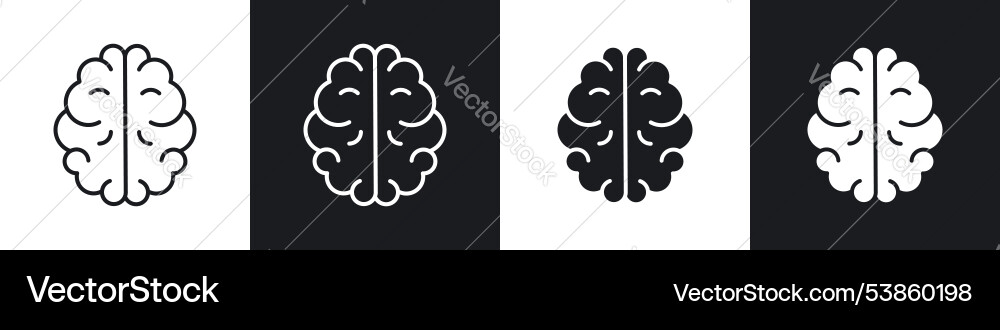 Brain icon set Royalty Free Vector Image - VectorStock