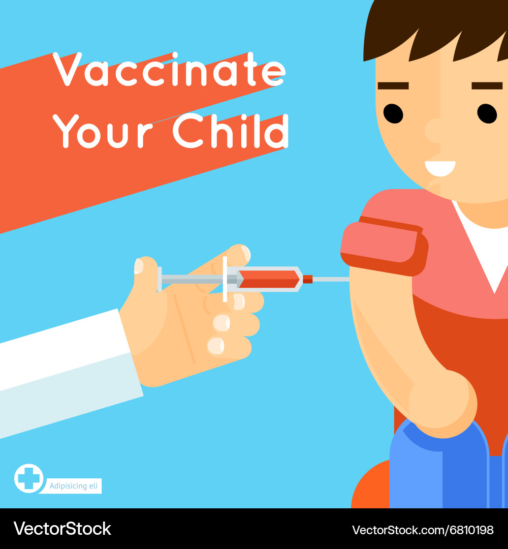 Child vaccination concept poster Royalty Free Vector Image