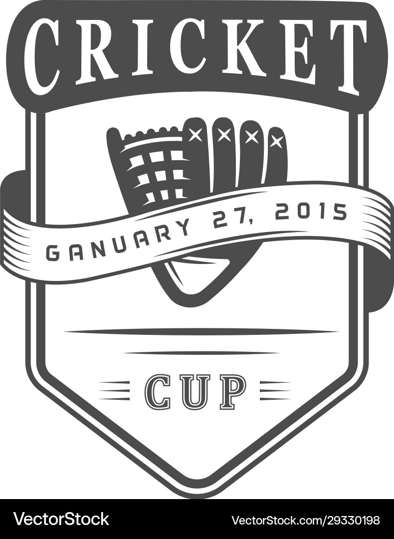 Cricket cup logotype Royalty Free Vector Image