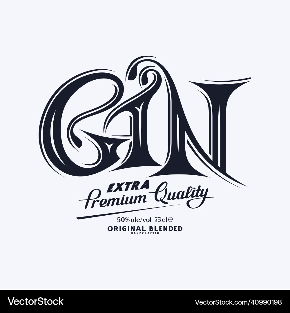 Elegant Gin Label Template Royalty Free Vector Image