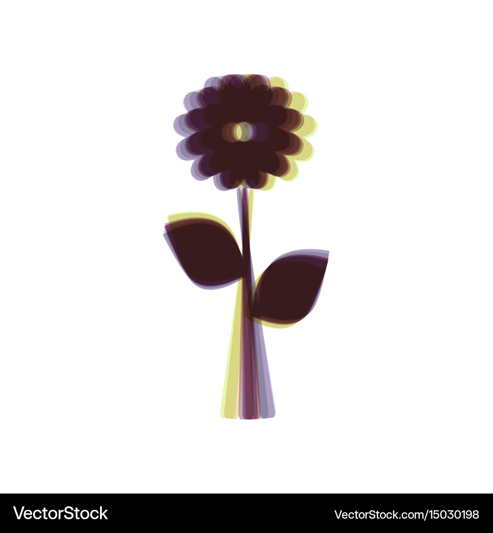 Flower sign colorful icon Royalty Free Vector Image