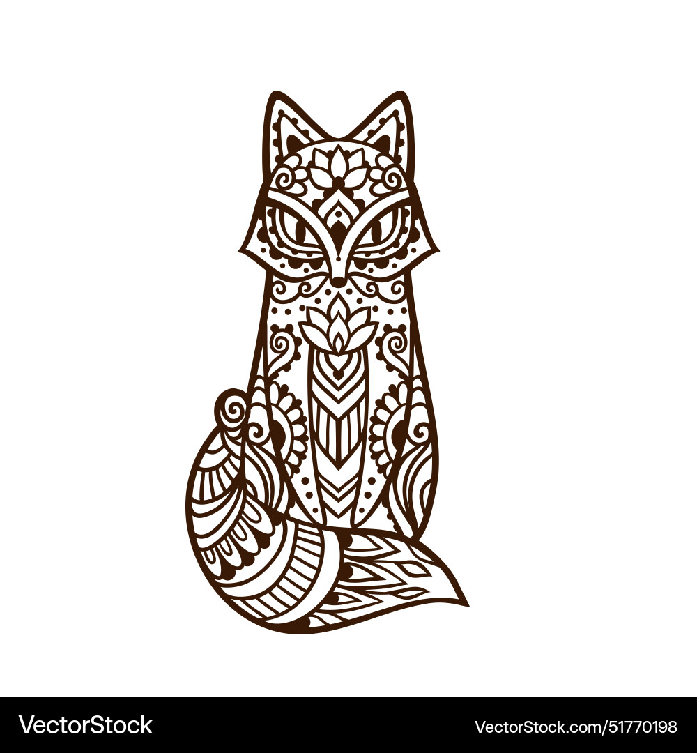Fox head mandala Royalty Free Vector Image - VectorStock
