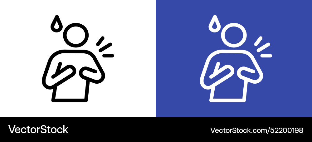 Heart attack icon logo sign set outline Royalty Free Vector