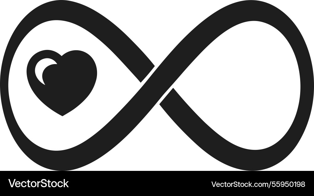 Infinity love symbol with heart elegant Royalty Free Vector