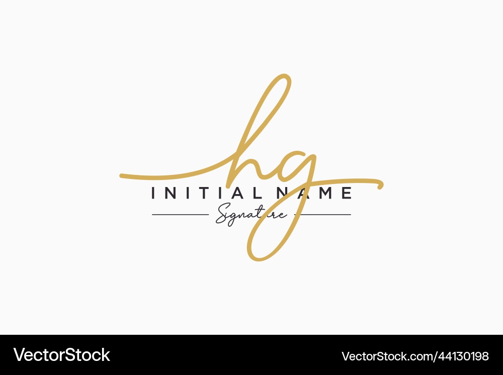 Initial hg signature logo template hand drawn Vector Image