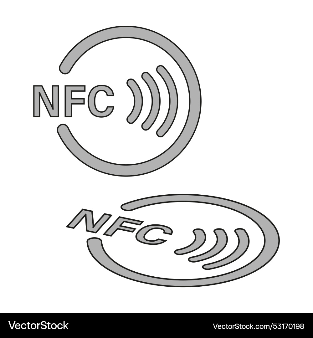 Nfc technology icon grey wireless signal Vector Image