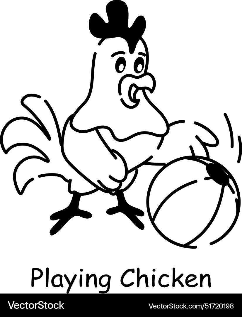 Playing chicken Royalty Free Vector Image - VectorStock