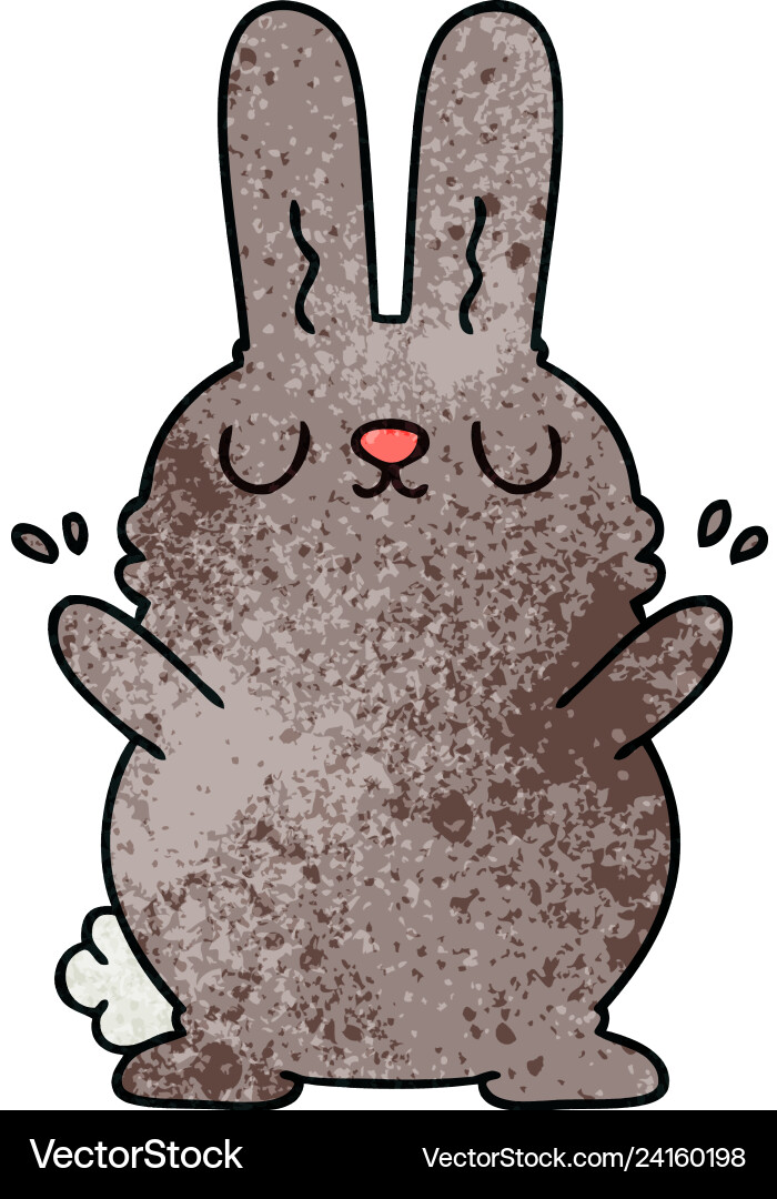 Quirky hand drawn cartoon rabbit Royalty Free Vector Image