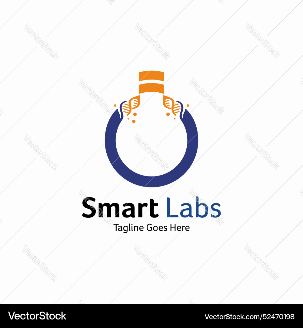 Smart lab logo design concept dna template Vector Image