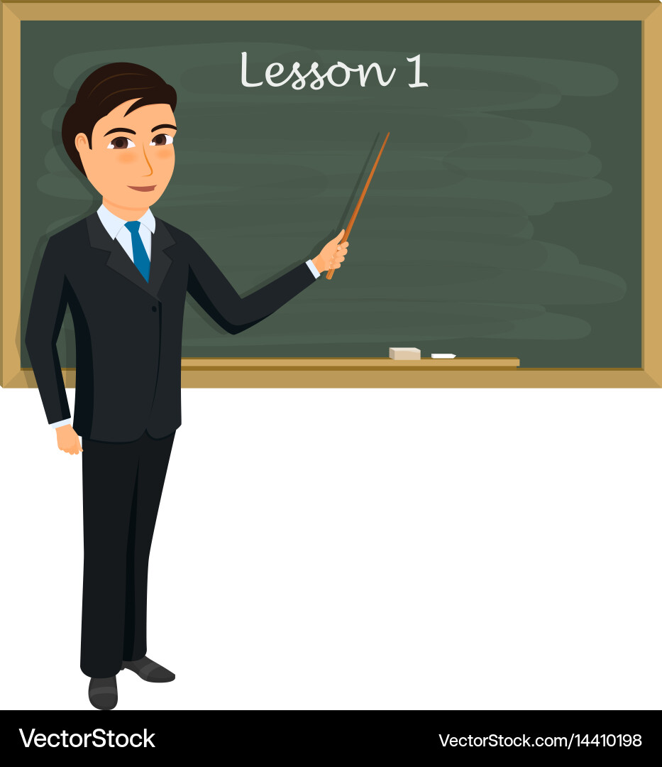 Teacher on lesson in classroom young Royalty Free Vector