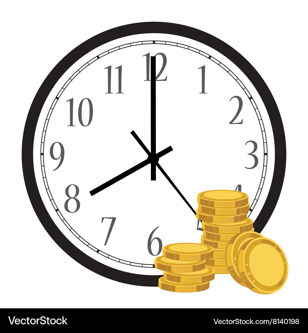 Time is money concept Royalty Free Vector Image