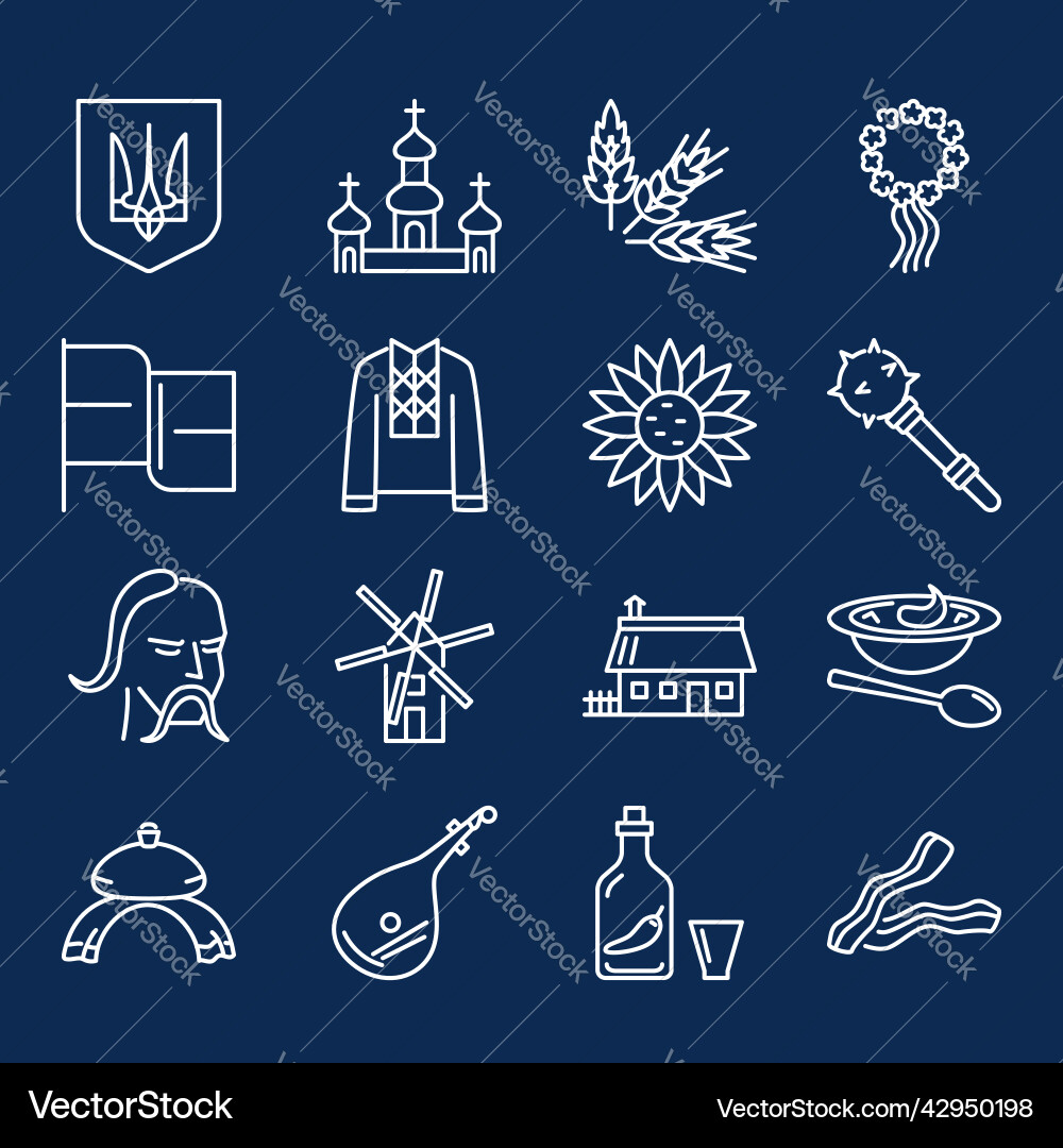 Ukraine Flag & Symbols Collection Royalty Free Vector