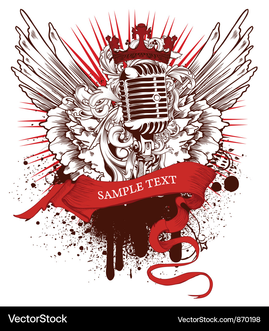 Vintage Music Emblem Royalty Free Vector Image