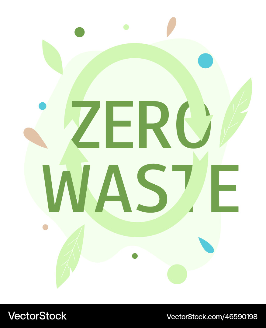 Zero waste green eco logo Royalty Free Vector Image