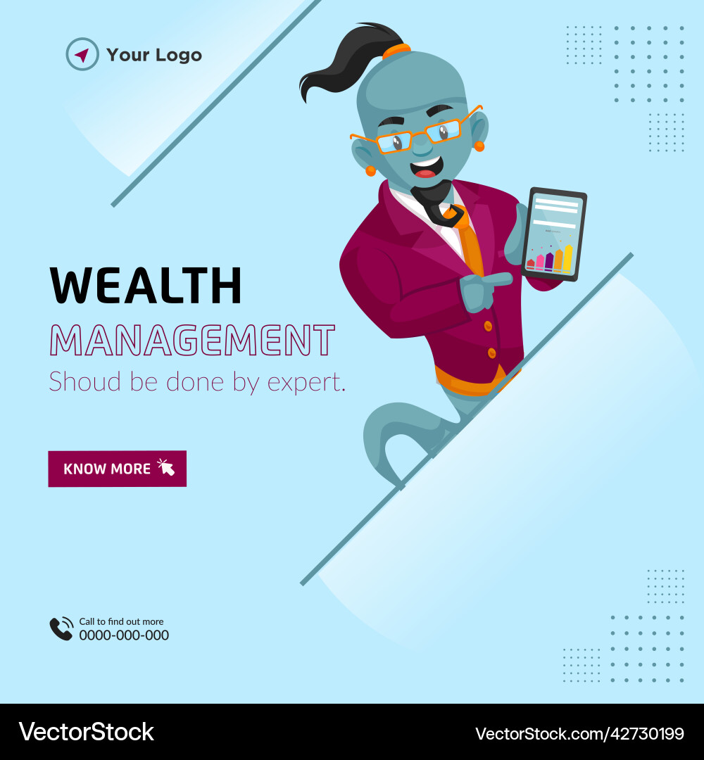 Banner design of wealth management Royalty Free Vector Image