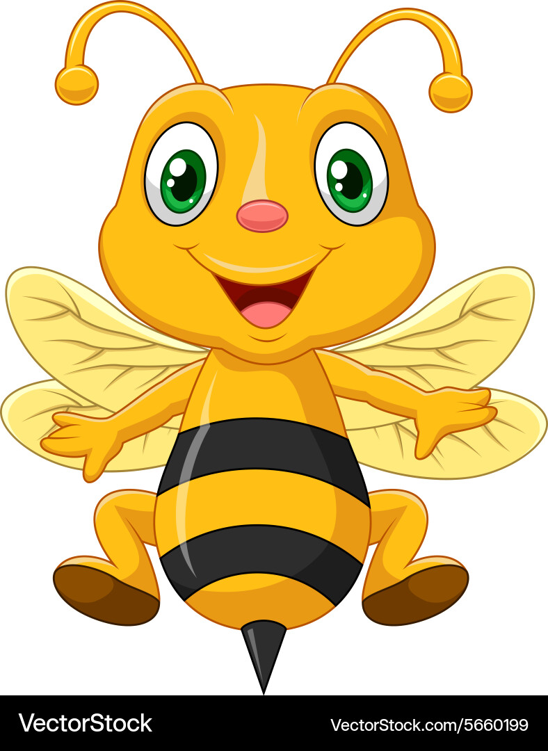 Cartoon adorable bee Royalty Free Vector Image