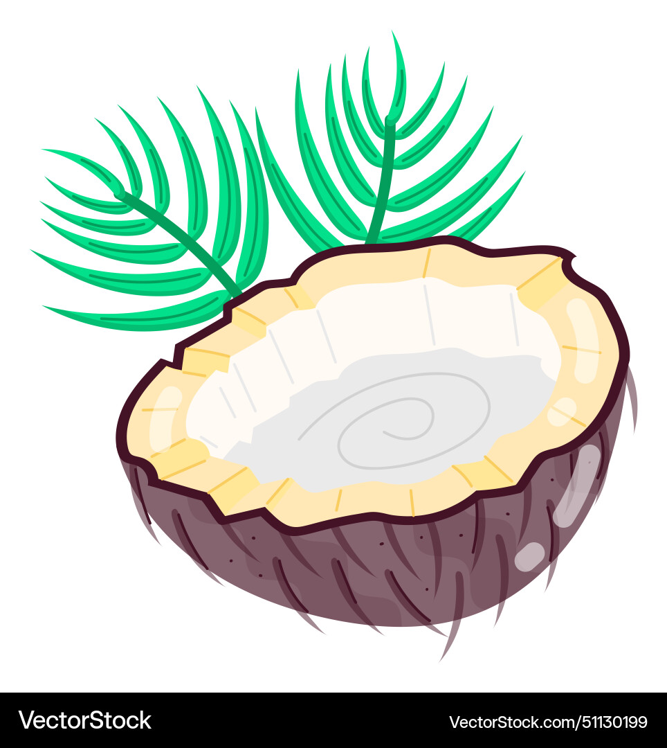 Coconuts and drinks flat stickers Royalty Free Vector Image