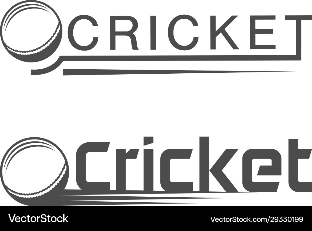 Cricket lettering Royalty Free Vector Image - VectorStock